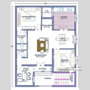 30x40 House Plan And Construction Cost Housedesigns99