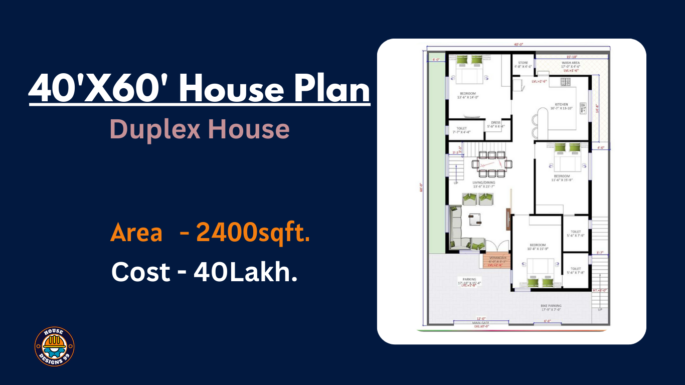 40x60 House Plan And Construction Cost Housedesigns99