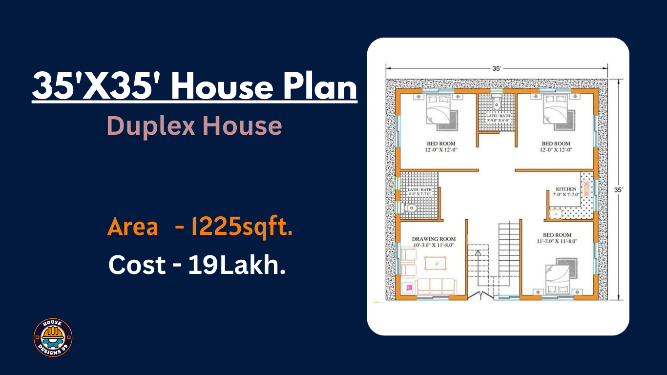 34X36' house plan and construction cost - HouseDesigns99